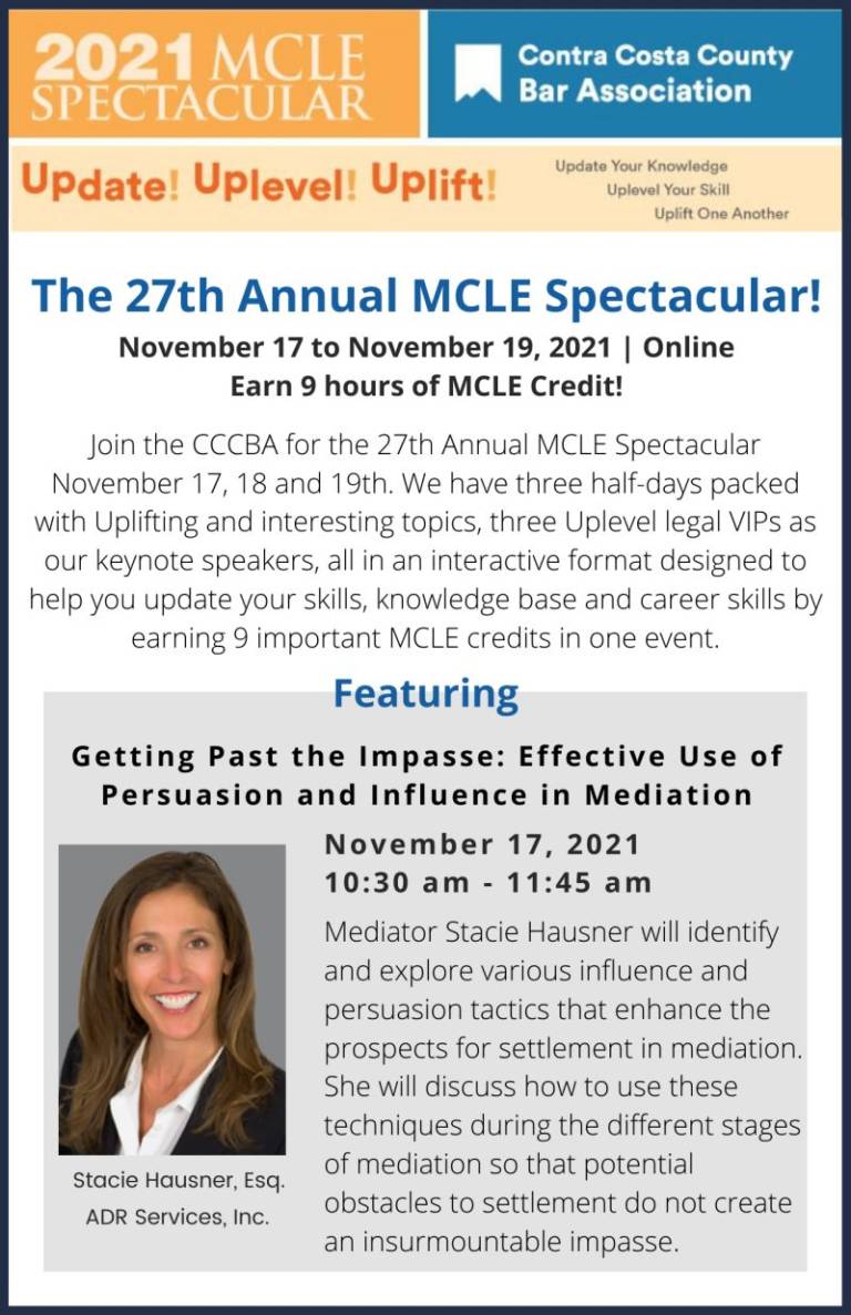 2021 MCLE Spectacular | ADR Services, Inc.